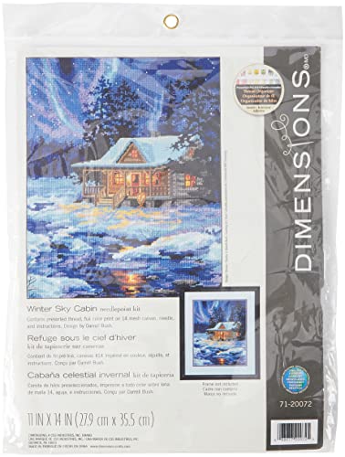 【中古】【未使用・未開封品】Winter Sky Cabin Needlepoint Kit-11"X14" Stitched In Thread (並行輸入品)【メーカー名】【メーカー型番】【ブランド名】Dimensions 刺しゅうキッ...