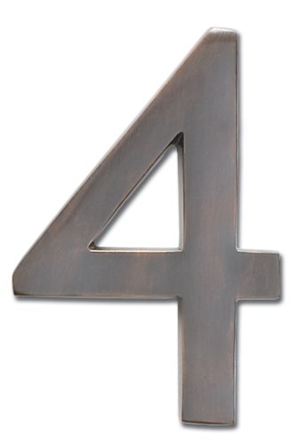 【中古】【未使用・未開封品】Architectural Mailboxes 3582DC Number 4 Solid Cast Brass 4 inch Floating House Number Dark Aged Copper "4"...