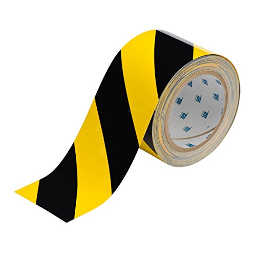 【中古】【未使用・未開封品】Brady ToughStripe Nonabrasive Diagonal Stripes Floor Marking Tape, 100' Length, 3 Width, Black and Yellow ...