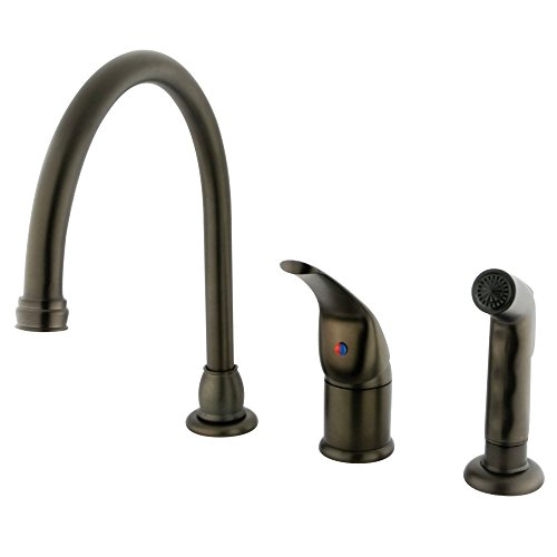 【中古】【未使用・未開封品】Kingston Brass KB825 Chatham Single Lever Handle Kitchen Faucet with Sprayer, Oil Rubbed Bronze by Kingsto...