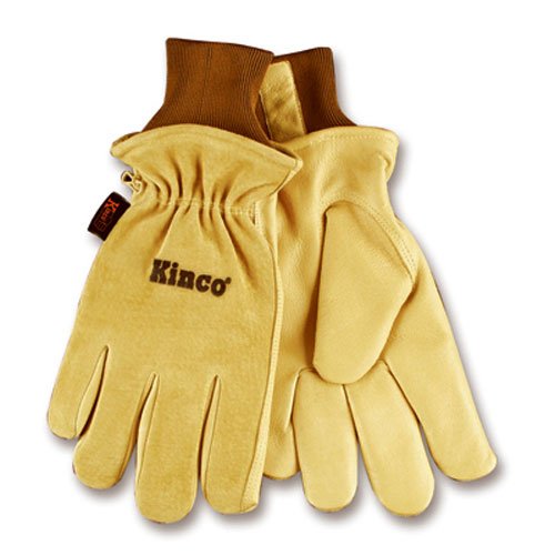 【中古】【未使用・未開封品】KINCO 94HK-M Men's Lined Grain Suede Pigskin Gloves, Heat Keep Lining, Medium, Golden by KINCO INTERNATION...