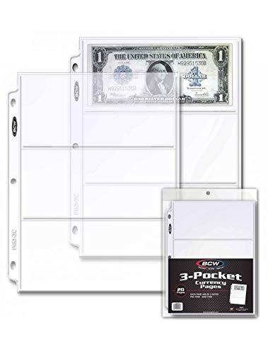 【中古】【未使用・未開封品】20 (Twenty Pages) - BCW Pro 3-Pocket Coupon Storage Pages (3 Horizontal 3 1/2 x 8 inch Sized Top Loaded Sl...