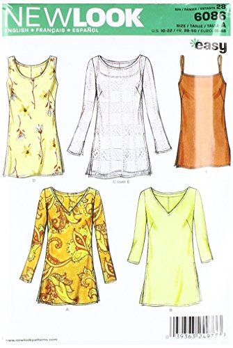 【中古】【未使用・未開封品】New Look Sewing Pattern 6086 Misses Tops, Size A (10-12-14-16-18-20-22) by Simplicity Creative Group Inc -...