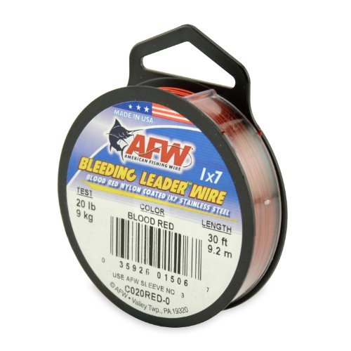 【中古】【未使用・未開封品】アメリカの釣りワイヤー出血リーダーブラッド?レッド?ナイロンコーテッド1X7ステンレスリーダーワイヤー、30ポンドテスト、30フィート【メーカー名】【メーカー型番】【ブランド名】American Fishing ...