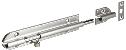 【中古】【未使用・未開封品】Stainless Steel 304 Barrel Bolt, Satin Finish, Non Locking, 5-29/32 Bolt Plate Length, 19/32 Throw Plate L...