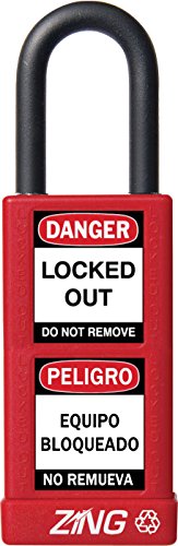 【中古】【未使用・未開封品】ZING 7070 RecycLock Safety Padlock, Keyed Different, 1-1/2 Shackle, 3 Long Body, Red by Zing Green Product...