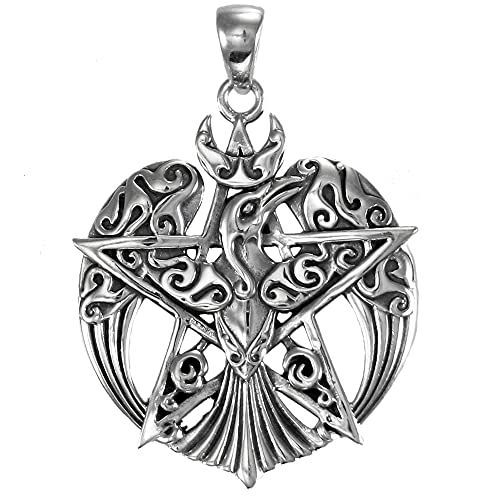【中古】【未使用・未開封品】Dryad Design スターリングシルバー 大きな三日月レイブンペンタクル ペンタグラムペンダント 直径1.25インチ, スターリングシルバー【メーカー名】【メーカー型番】【ブランド名】Dryad Desig...