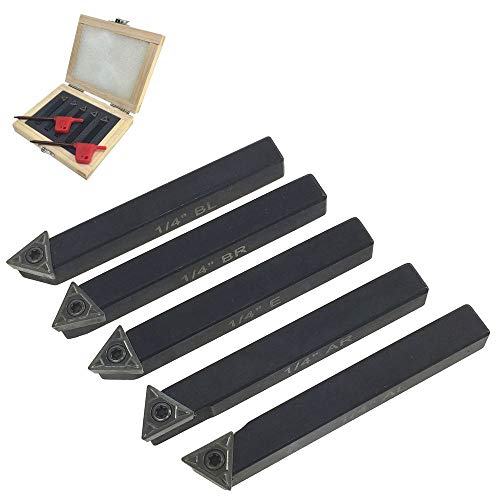 【中古】【未使用・未開封品】Anytime Tools 5 Piece 1/4" MINI LATHE INDEXABLE CARBIDE INSERT TOOL BIT SET by AnytimeTools [並行輸入品]【メーカー名】...