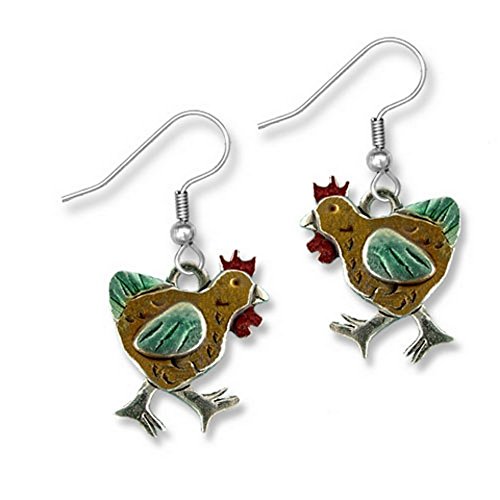 【中古】【未使用・未開封品】エナメルグリーンとブラウンチキンイヤリングで魔法の動物園【メーカー名】【メーカー型番】【ブランド名】The Magic Zoo 服＆ファッション小物, イヤリング Merry Rosenfield: Design...
