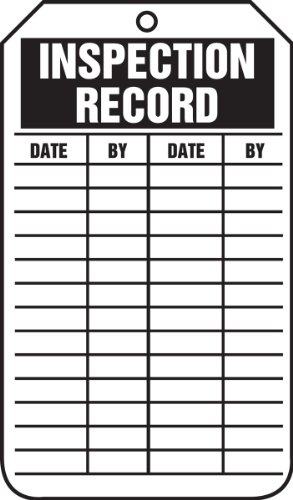 【中古】【未使用・未開封品】Accuform Signs TRS307CTP Inspection Record Tag, Legend INSPECTION RECORD, 5.75 Length x 3.25 Width x 0.010...