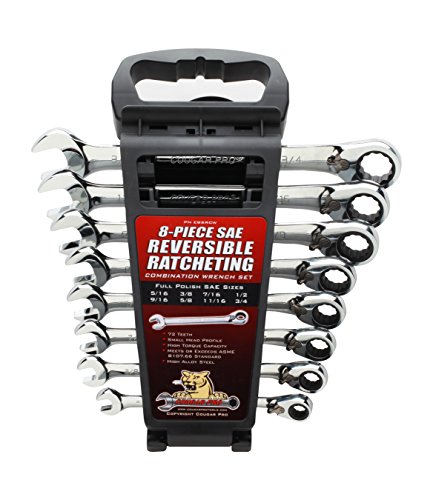 【中古】【未使用・未開封品】Cougar Pro E8SRCW SAE Full Polish Ratcheting Combination Wrench Set, 5/16 to 3/4 (8-Piece) by Cougar Pro b...