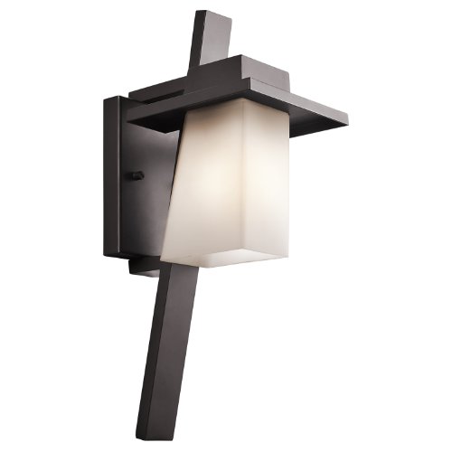 【中古】【未使用・未開封品】Kichler Lighting 49257AZ Stonebrook 1-Light 18-Inch Outdoor Wall Mount, Architectural Bronze Finish with S...