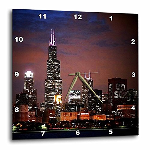 【中古】【未使用・未開封品】夜の3dRoseシカゴのスカイライン - ウォールクロック、13インチ13インチ（dpp_26369_2）【メーカー名】【メーカー型番】【ブランド名】3dRose カテゴリー別, 置き時計・掛け時計 【商品説明】...
