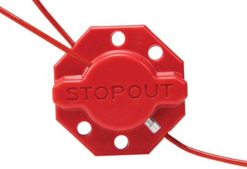 【中古】【未使用・未開封品】Accuform Signs KDD637 STOPOUT Twist 'n Lock Cinch Lockout Hasp with 6-ft. Red Plastic-Coated Steel Cable, ...