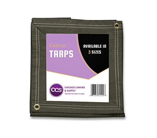 【中古】【未使用・未開封品】CCS CHICAGO CANVAS & SUPPLY 超高耐久防水21オンスキャンバスタープ ? 超高耐久多目的キャンプタープカバー 防錆グロメット付き 産業&商業用 オリーブドラブ 10×12フィート【メーカ...
