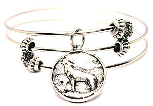 【中古】【未使用・未開封品】ChubbyChicoCharms Wolf Howling at Moon In円Expandable Wire Tripleスタイルバングルブレスレット、2.5?"【メーカー名】【メーカー型番】【ブランド名】...
