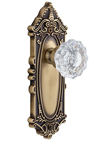 【中古】【未使用・未開封品】Grandeur Grande Victorianプレートwith Versaillesクリスタルノブ、プライバシー???2.375インチ、ビンテージ真鍮【メーカー名】【メーカー型番】【ブランド名】Grandeu...