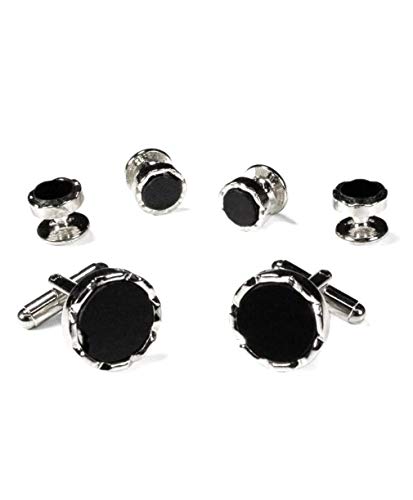 【中古】【未使用・未開封品】DecoブラックオニキスタキシードCufflinks and Studs Setシルバートリム【メーカー名】【メーカー型番】【ブランド名】David's Formal Wear カフス, ビジネスアイテムストア ...
