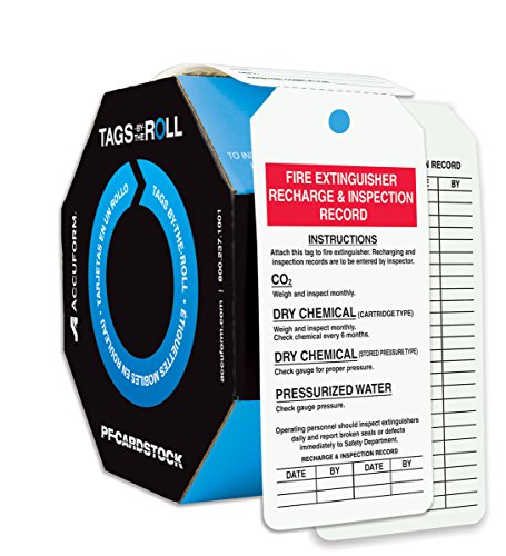 【中古】【未使用・未開封品】Accuform Signs TAR710 Tags By-The-Roll Fire Extinguisher Tags, Legend FIRE EXTINGUISHER RECHARGE & INSPECT...