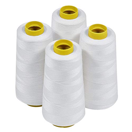 【中古】【未使用・未開封品】ThreadNanny 4_White_3k 4 Cones of Polyester Threads for Sewing Quilting Serger, White, 3000 yd, Large by T...