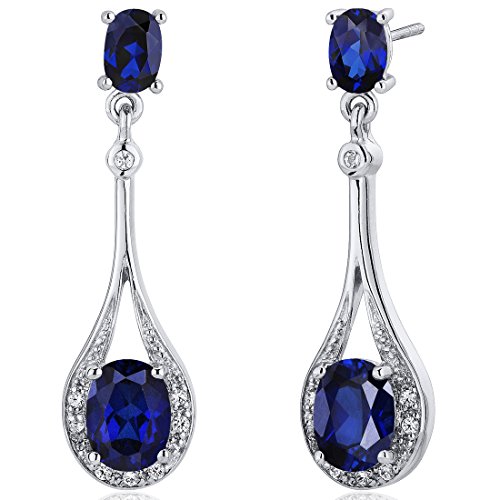 【中古】【未使用・未開封品】Created Blue Sapphire Dangle Earrings Sterling Silver 5.00 Carats【メーカー名】【メーカー型番】【ブランド名】Peora ピアス Peora: De...