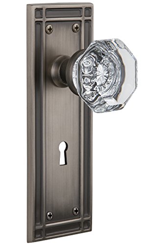 【中古】【未使用・未開封品】Nostalgic Warehouse ミッションプレート キーホールウォルドーフクリスタルノブ付き プライバシー - 2.36インチ アンティークピューター【メーカー名】【メーカー型番】【ブランド名】Nosta...