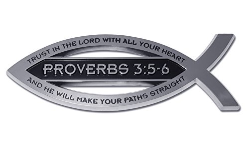 【中古】【未使用・未開封品】Christian Fish ( W / " Proverbs 3?: 5???6?" W / outerテキスト)クロームオートエンブレム【メーカー名】【メーカー型番】【ブランド名】Elektroplate 外...
