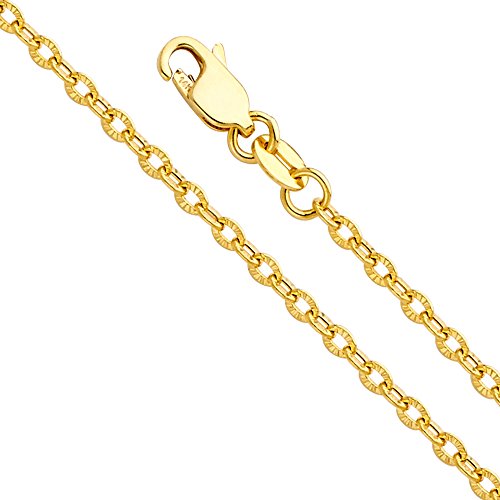 【中古】【未使用・未開封品】14K リアルイエローまたはホワイトゴールド 2mm 中空サニーケーブル ダイヤモンドカットチェーンネックレス ロブスタークロウクラスプ付き, ゴールド【メーカー名】【メーカー型番】【ブランド名】The Worl...