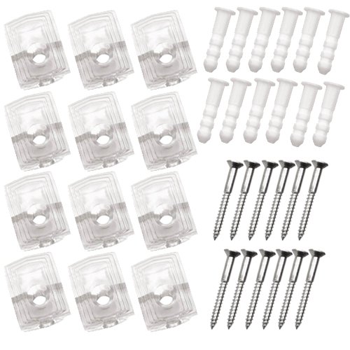 【中古】【未使用・未開封品】Topzone 0.6cm inch Heavy Duty 11kg Crystal Clear Plastic Mirror Holder Clips, Pack of 12 Pieces【メーカー名】【メーカ...