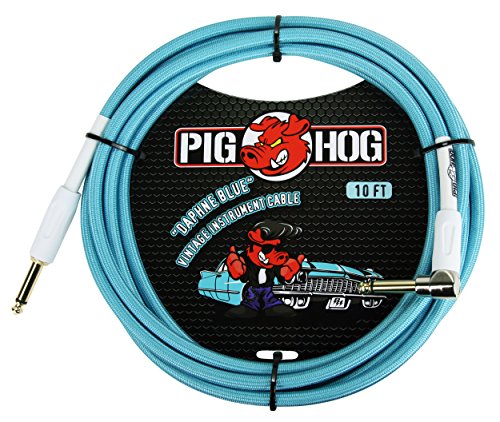 【中古】【未使用・未開封品】Pig Hog PCH10DBR 1/4 Straight to 1/4 Right-Angle Daphne Blue Instrument Cable, 10 feet by PigHog【メーカー名】【メー...
