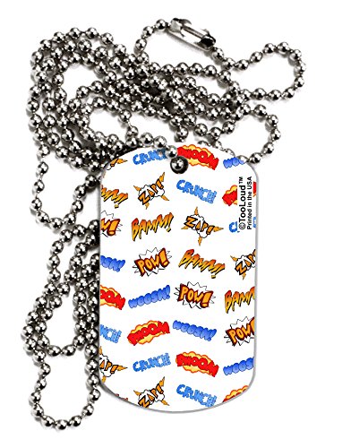 【中古】【未使用・未開封品】TooLoud Onomatopoeia All Over Print大人用犬タグチェーンネックレス【メーカー名】【メーカー型番】【ブランド名】TooLoud メンズ, ネックレス・ペンダント Tooloud: ...