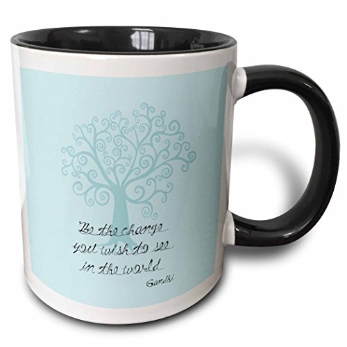 【中古】【未使用・未開封品】(330ml Two-Tone Black Mug) - PS Inspirations - Be the Change You Wish to See Tree Gandhi quote - Mugs - 33...
