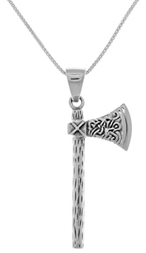 【中古】【未使用・未開封品】ジュエリートレンドスターリングシルバーViking Battle Axe Pendant on 18インチボックスチェーンネックレス【メーカー名】【メーカー型番】【ブランド名】Jewelry Trends Col...