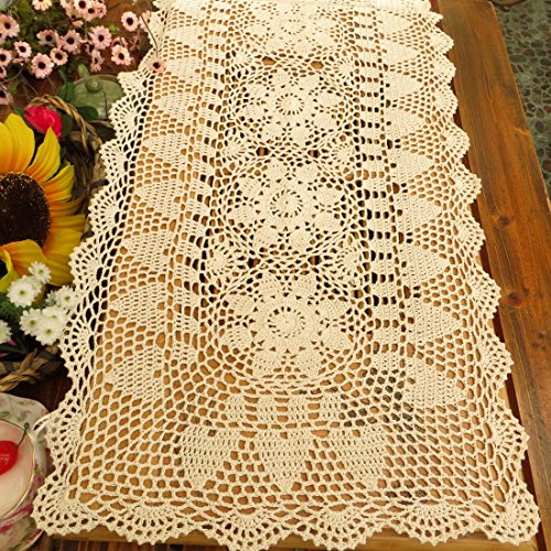【中古】【未使用・未開封品】(38cm x 130cm, Beige) - kilofly Handmade Crochet Lace Rectangular Table Runner 38cm x 130cm, Beige【メーカー名】【...