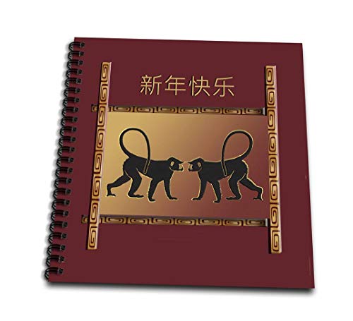 【中古】【未使用・未開封品】3dRose db_223536_1 2 Monkey Facing Happy New Year in Chinese 赤銅 黒 お絵かきブック 20.32cm x 20.32cm【メーカー名】【メーカー型番】...