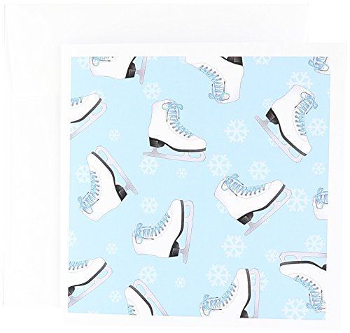 【中古】【未使用・未開封品】Janna Salak Designs Ice Skating???Figure Skating???Skate andスノーフレーク印刷???アイスブルー???グリーティングカード Individual Gre...