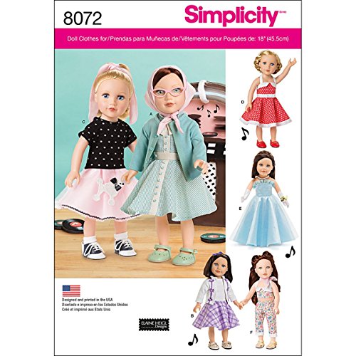【中古】【未使用・未開封品】Simplicity Patterns Vintage Inspired 18 Inch Doll Clothes Size: Os (One Size), 8072 by Simplicity Creative...