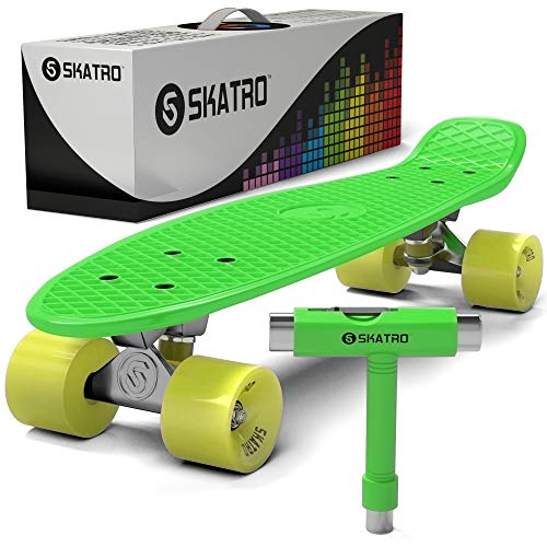 【中古】【未使用・未開封品】Skatro Mini Cruiser スケートボード。22x6inch レトロスタイル プラスチックボード 完成品【メーカー名】【メーカー型番】【ブランド名】Skatro 2189164051,21891790...