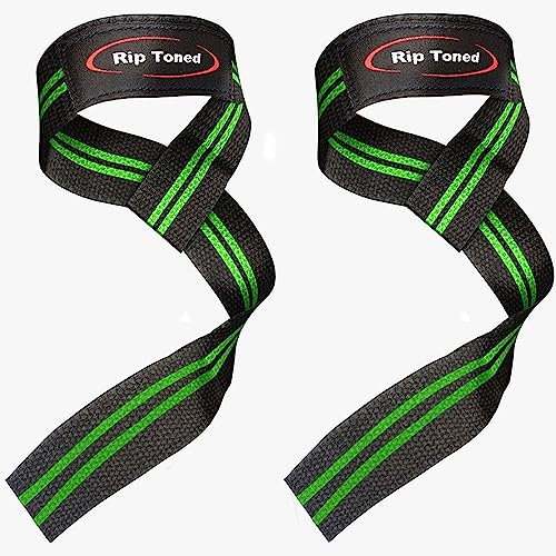 【中古】【未使用・未開封品】Lifting Wrist Straps by Rip Toned (Pair) - Bonus Ebook - Lifetime Warranty - Cotton Padded - For Weightlif...