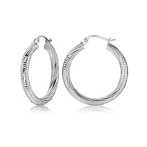 【中古】【未使用・未開封品】Hoops & Loopsスターリングシルバー3?mmテクスチャツイストラウンドフープイヤリング、15?mm、20?mm、25?mm【メーカー名】【メーカー型番】【ブランド名】Hoops & Loops 服＆ファ...