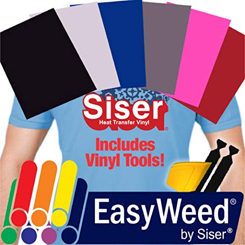 【中古】【未使用・未開封品】SISER EasyWeed Heat Transfer Vinyl, 12 x 15 6-Color Starter BUNDLE including Vinyl Wrap Toolkit Yellow Det...