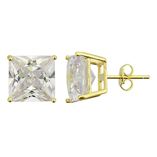【中古】【未使用・未開封品】スターリングシルバーキュービックジルコニアホワイト、イエロー、ローズ3???10?mmスクエアプリンセスソリティアスタッドイヤリング10?mm (イエロー)【メーカー名】【メーカー型番】【ブランド名】Decade...