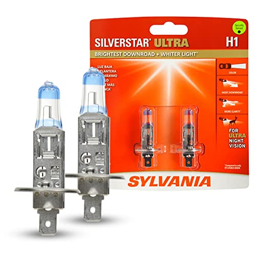 【中古】【未使用・未開封品】SYLVANIA - H1 SilverStar Ultra - 高性能 ハロゲン ヘッドライト バルブ ハイビーム ロービーム フォグ 交換 電球 最も明るい 白光 下方 トライバンド技術 （電球 2個入り）【...