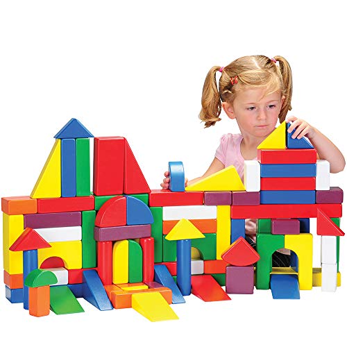 【中古】【未使用・未開封品】CP Toys 82 pc. Multi-Colored Hardwood Unit Blocks Set with 13 Different Shapes in 7 Colors by Constructive...