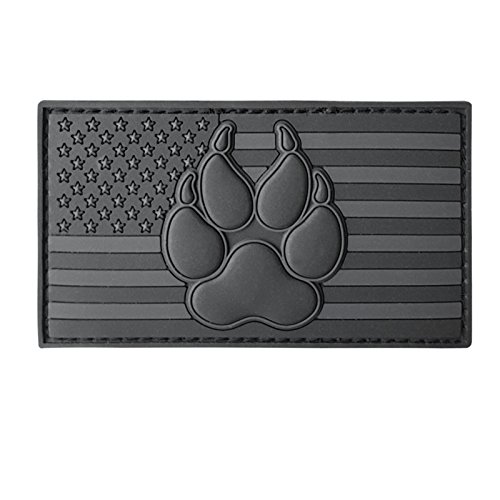 【中古】【未使用・未開封品】All Black アメリカ USA American フラッグ K-9 Paw Police Dog Handler ACU Dark Subdued モラール PVC ラバー ベルクロ面ファスナー【メーカー名...