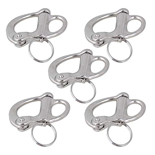【中古】【未使用・未開封品】CNBTR 35mm 304 Stainless Steel Fixed Snap Anchor Shackle Rigging Silver Fixed Eye Bail with Eye Ring for S...