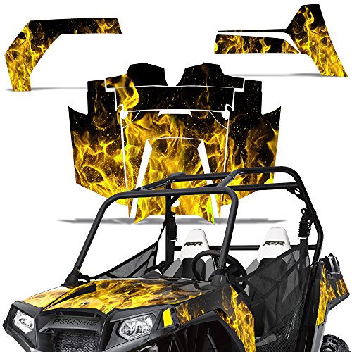 【中古】【未使用・未開封品】Polaris rzr800?2011???2014グラフィックキットUTVデカールステッカーSXSラップRZR 800?Flamesイエロー【メーカー名】【メーカー型番】【ブランド名】Wholesale Dec...