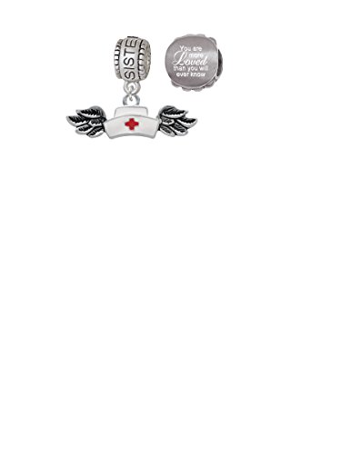 【中古】【未使用・未開封品】エナメルナース帽with Wings家族チャームビーズwith You are more Lovedビーズ( Set of 2?)【メーカー名】【メーカー型番】【ブランド名】Delight Jewelry 服＆フ...