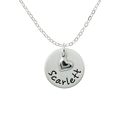 【中古】【未使用・未開封品】My Little Heart Personalizedスターリングシルバーネックレス。カスタマイズ1ラウンドスターリングシルバーDisc with a name of your choice。マット仕上げ。Ch...
