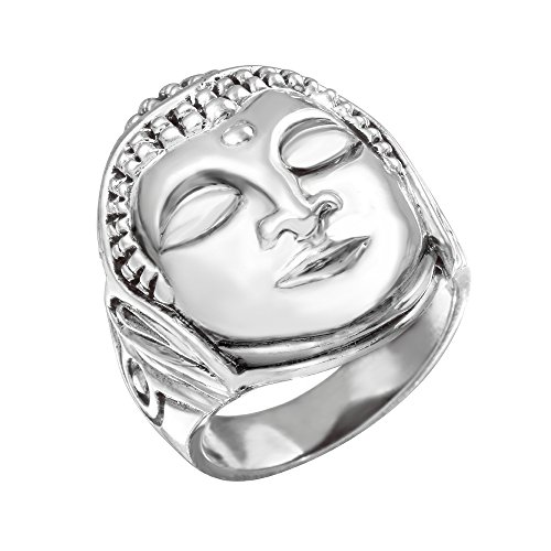 【中古】【未使用・未開封品】ソリッド925スターリングシルバー仏教Shakyamuni Buddha Head Ring for Men【メーカー名】【メーカー型番】【ブランド名】Men's Fine Jewelry リング, 服＆ファッシ...
